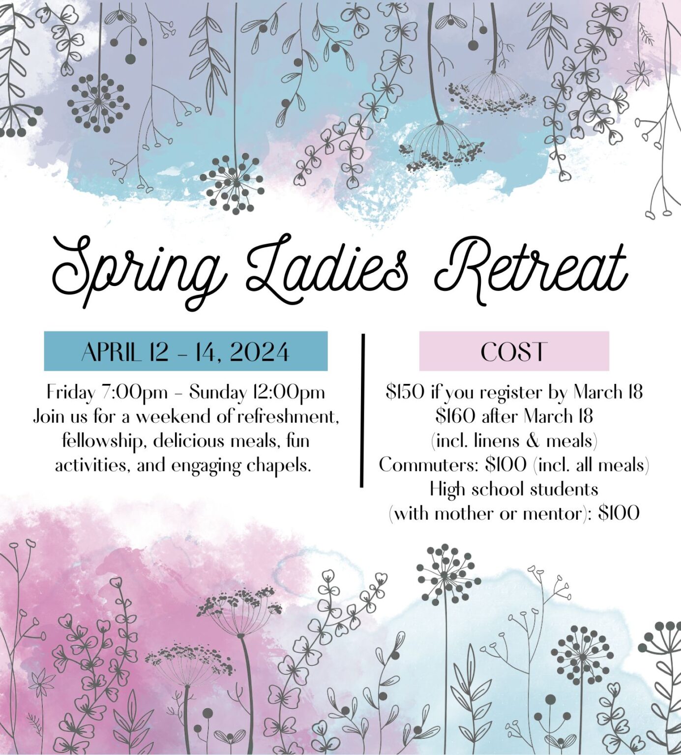 2024 Spring Ladies Retreat – A Christian Camp and Year Round Retreat Center